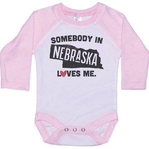 Somebody in Nebraska Loves Me, Nebraska Onesie®, Baby Nebraska Outfit ...