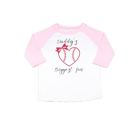 Kids Baseball Shirt Daddy's Biggest Fan Baseball Girl | Etsy