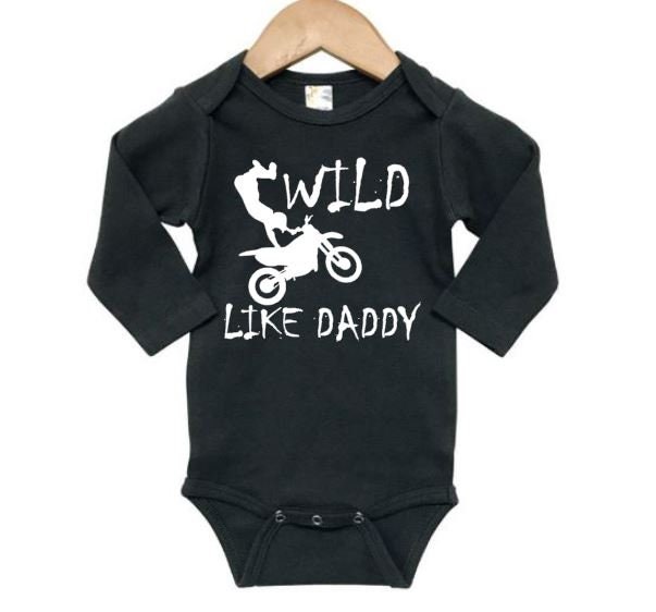 Motocross Onesie Wild Like Daddy Dirt Bike Onesie Dirt Bike | Etsy