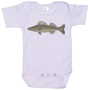 Fishing Onesie®, Walleye, Walleye Baby Outfit, Fishing Baby Outfit ...