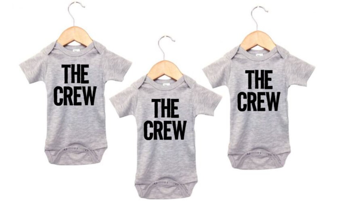 Triplets Onesie Matching Triplets Outfit the Crew Triplets | Etsy