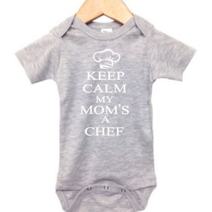 Chef Onesie Keep Calm My Mom's A Chef Cooking Bodysuit - Etsy