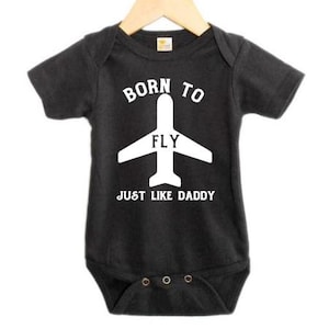 Airplane Onesie Born to Fly Like Daddy Pilot Onesie Pilot | Etsy