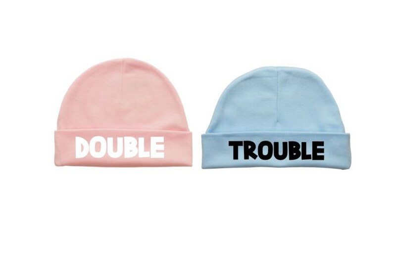 Twin Hats Double Trouble Funny Twins Hat Twins Gift Set - Etsy