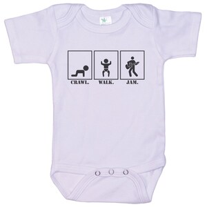 Guitar Onesie®, Crawl Walk Jam, Guitar Bodysuit, Baby Announcement ...