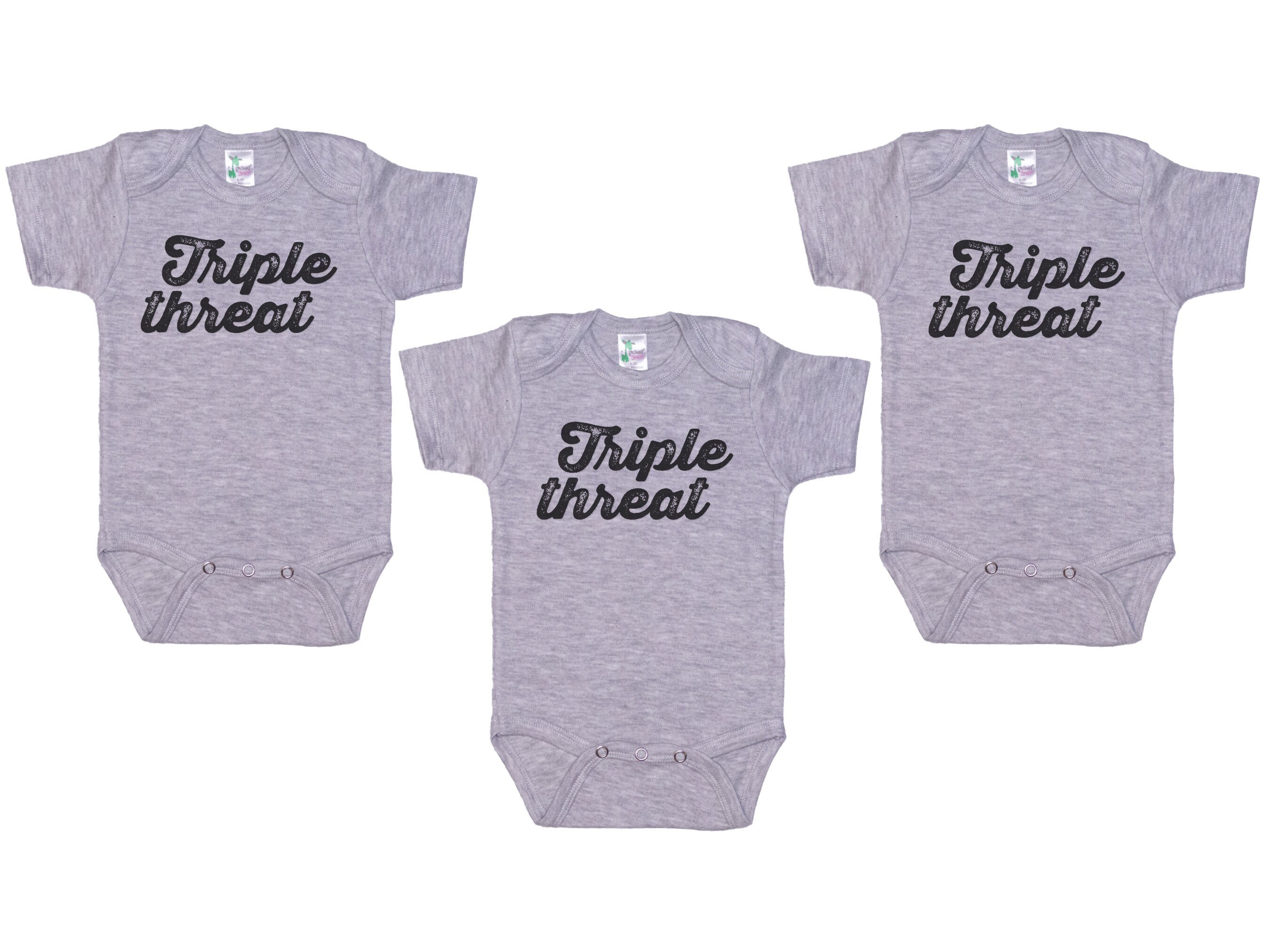 Triple Threat, Triplets Onesie®, Triplets Bodysuit, Triple Threat ...