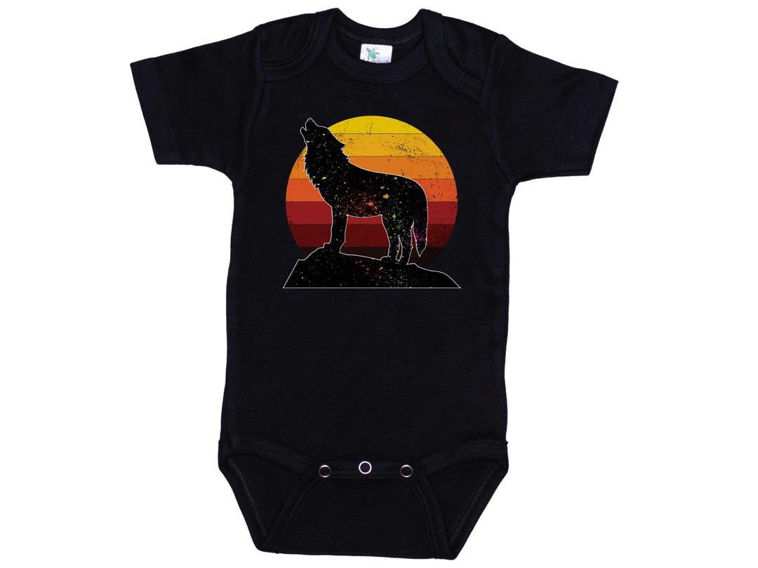 Wolf Onesie®, Neon Wolf, Baby Wolf Onesie®, Howling Wolf, Coyote Onesie ...