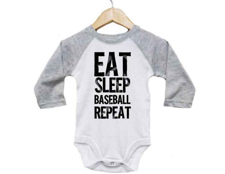 Baby Baseball Onesie®, Eat Sleep Baseball Repeat, Baseball Onesie ...