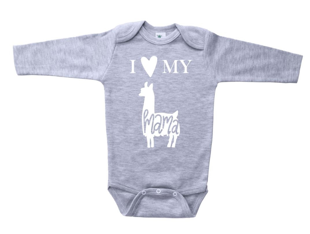 I Love My Mama Llama Baby Outfit Llama Onesie Funny Newborn | Etsy