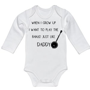 Banjo Baby Onesie When I Grow Up Banjo Like Daddy Music - Etsy