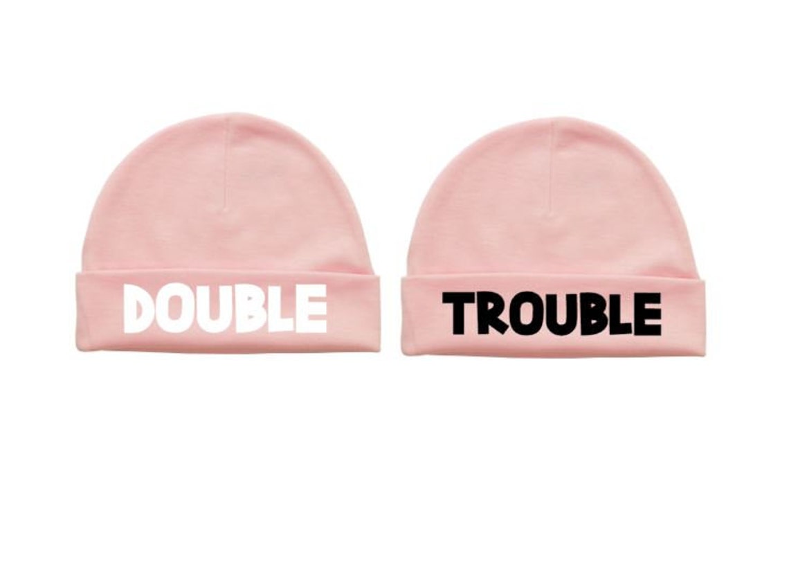 Twin Hats Double Trouble Funny Twins Hat Twins Gift Set - Etsy