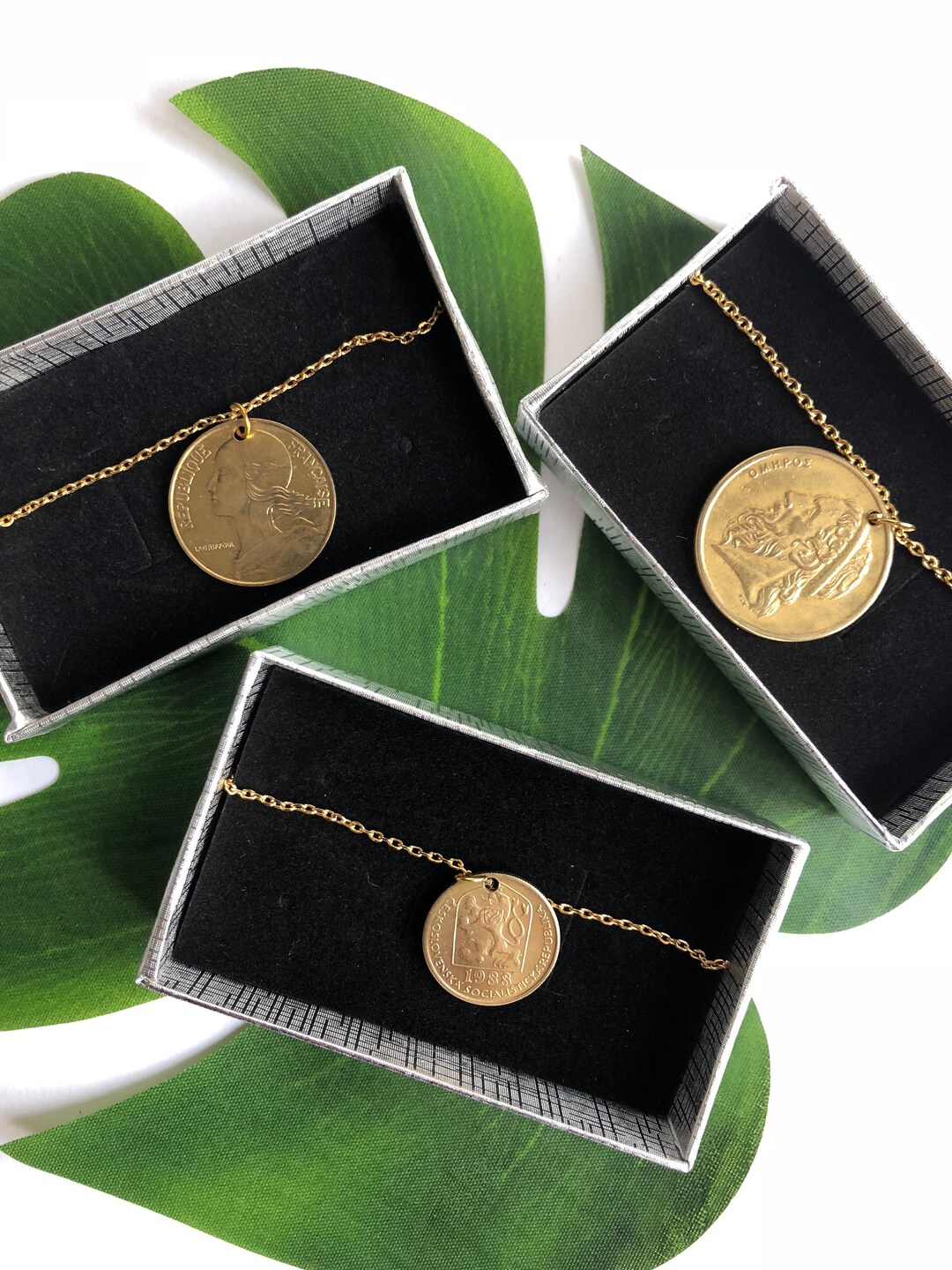 Coin Necklace Gold Various Variants Chain Coins Coin Necklace Vintage ...