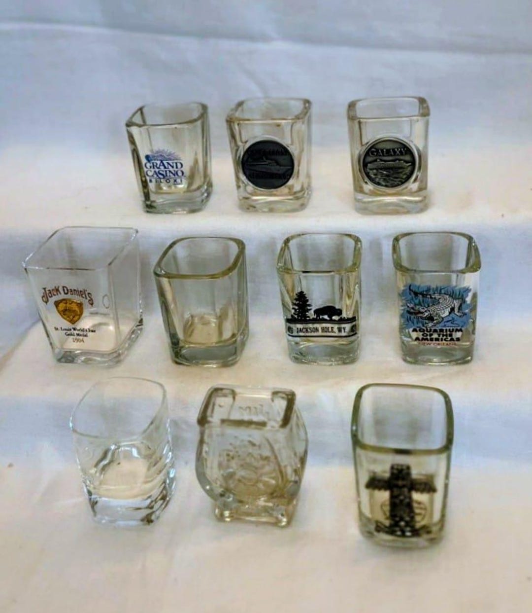 10 Unusual Square Shot Glasses - Schnapps Glass Collection - Set of Ten ...