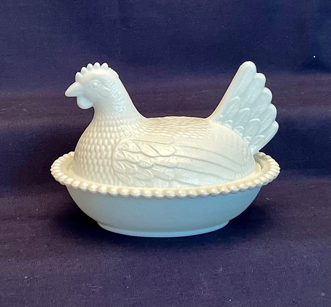 Indiana Hen on Nest White Milk Glass - Perfect Condition - Etsy