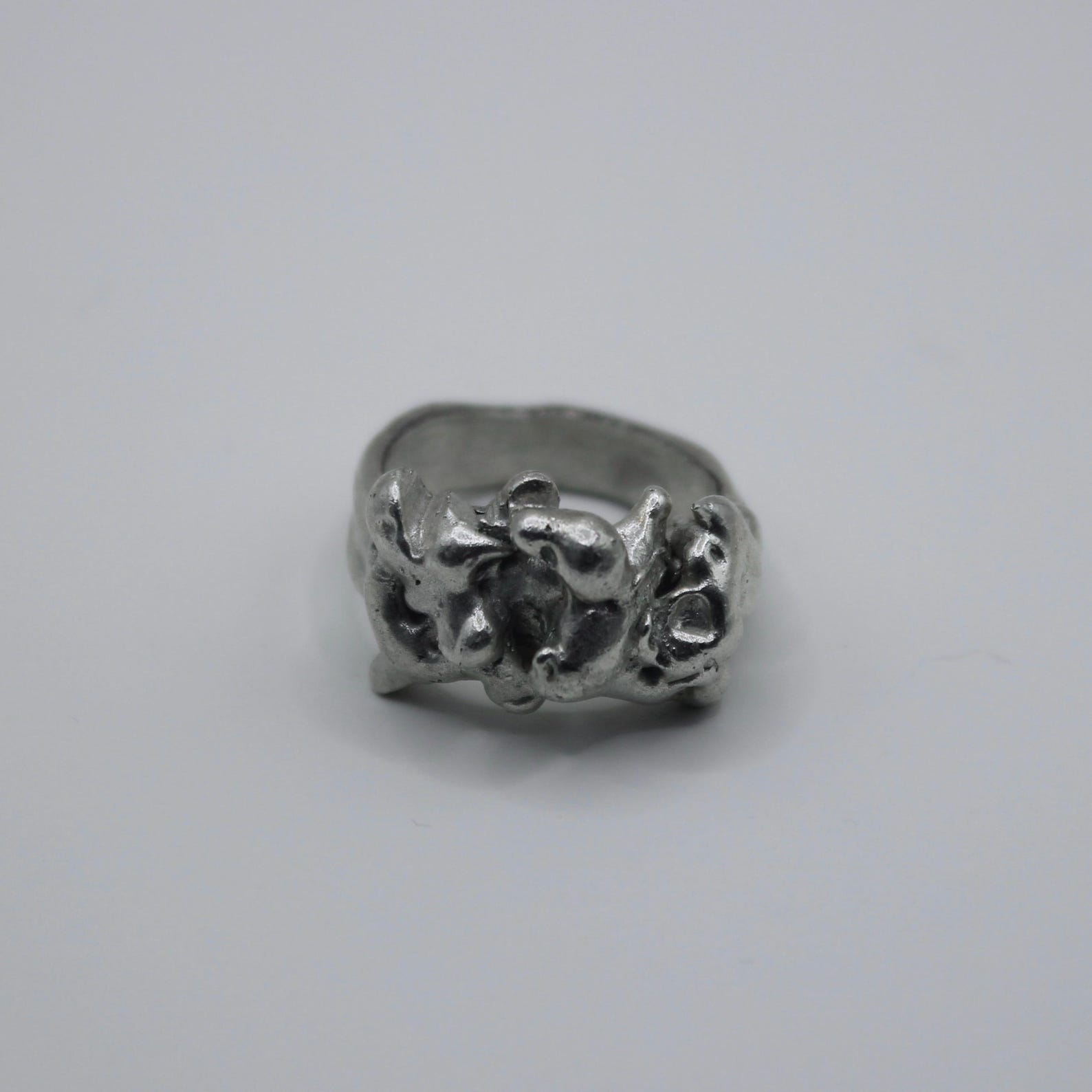 Hand-sculpted Abstract Silver Nature Ring - Etsy