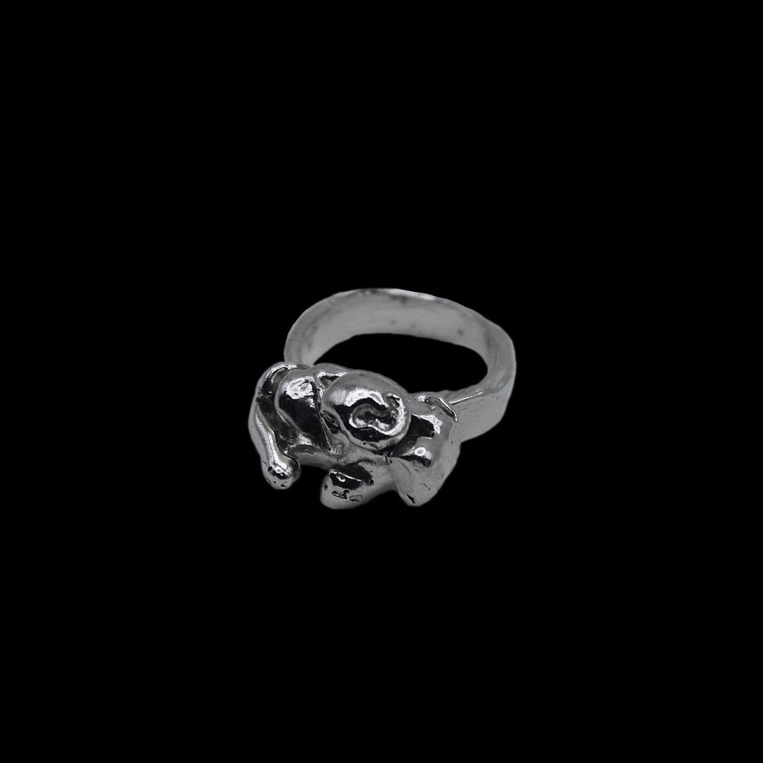 Hand-sculpted Abstract Silver Creature Ring - Etsy