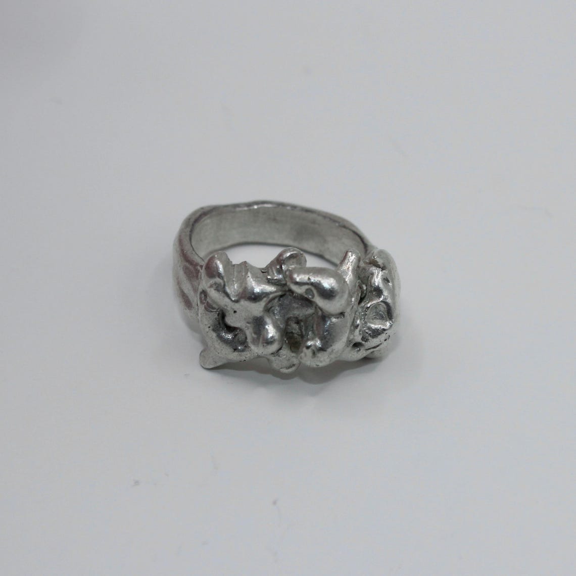 Hand-sculpted Abstract Silver Nature Ring - Etsy