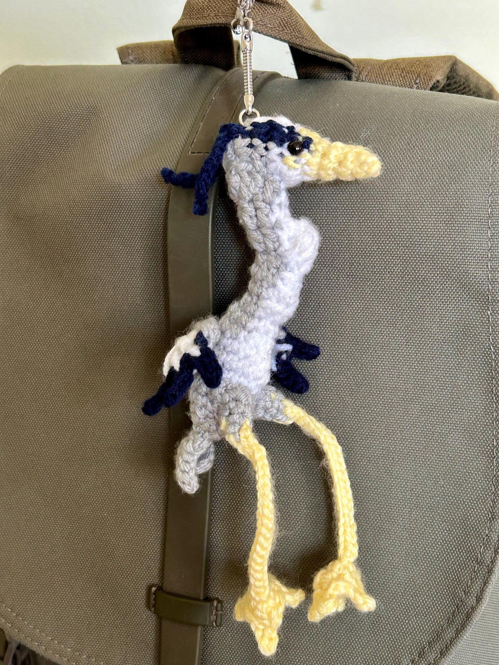 Great Blue Heron Plush - Crochet Bird Keychain, Amigurumi Bag Charm ...