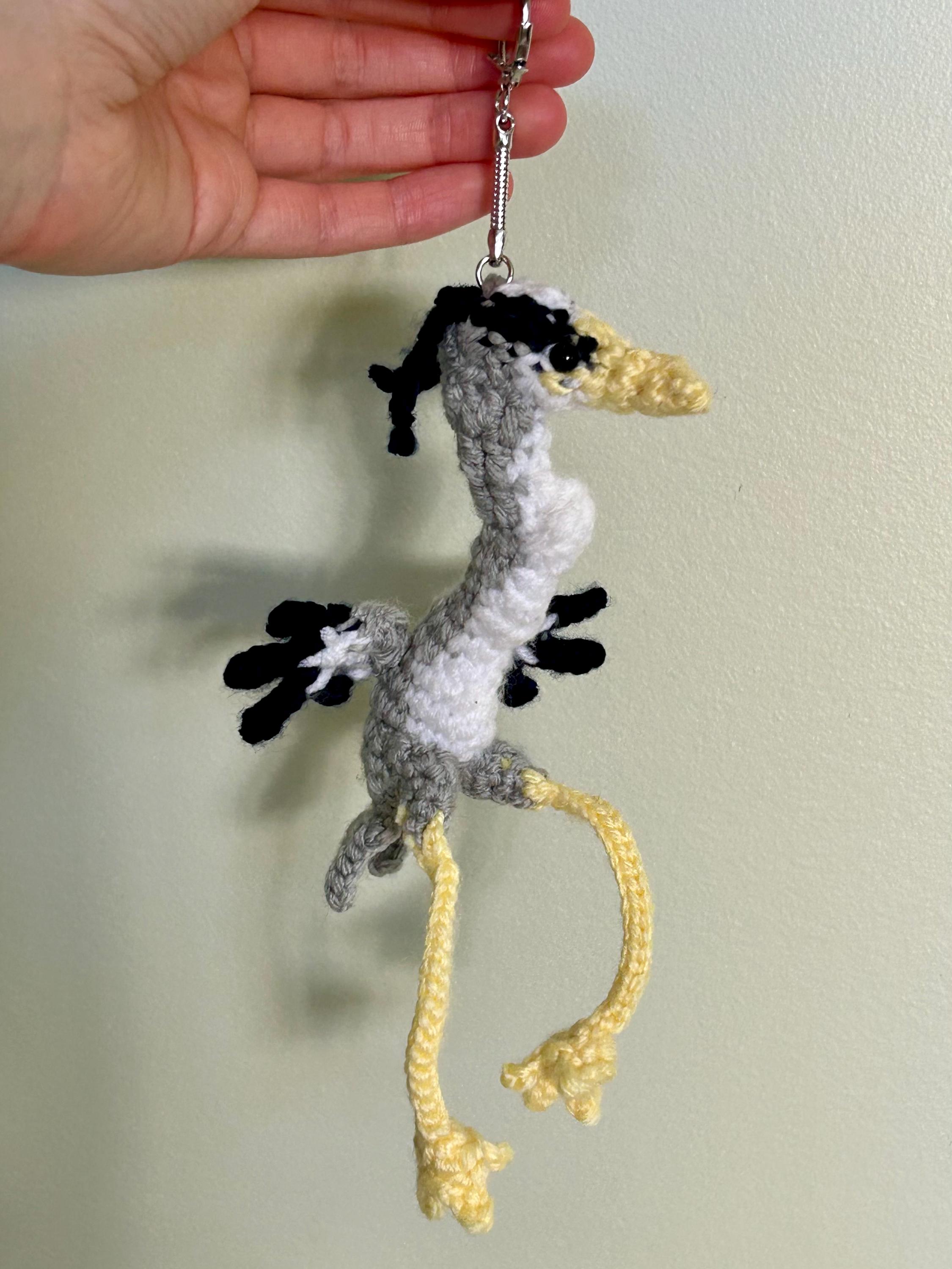 Great Blue Heron Plush - Crochet Bird Keychain, Amigurumi Bag Charm ...
