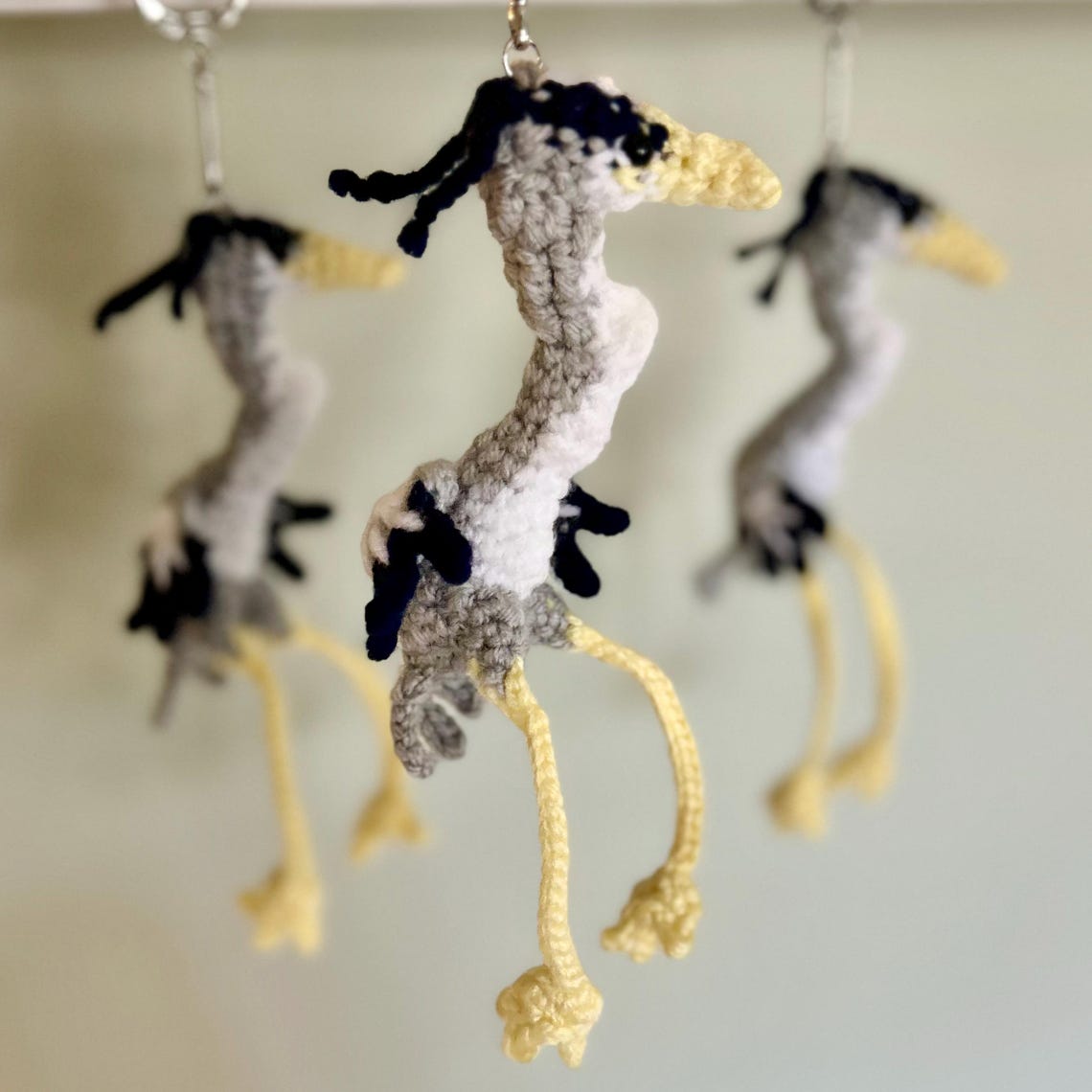 Great Blue Heron Plush - Crochet Bird Keychain, Amigurumi Bag Charm ...