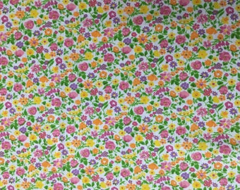 Floral cotton fabric | Etsy