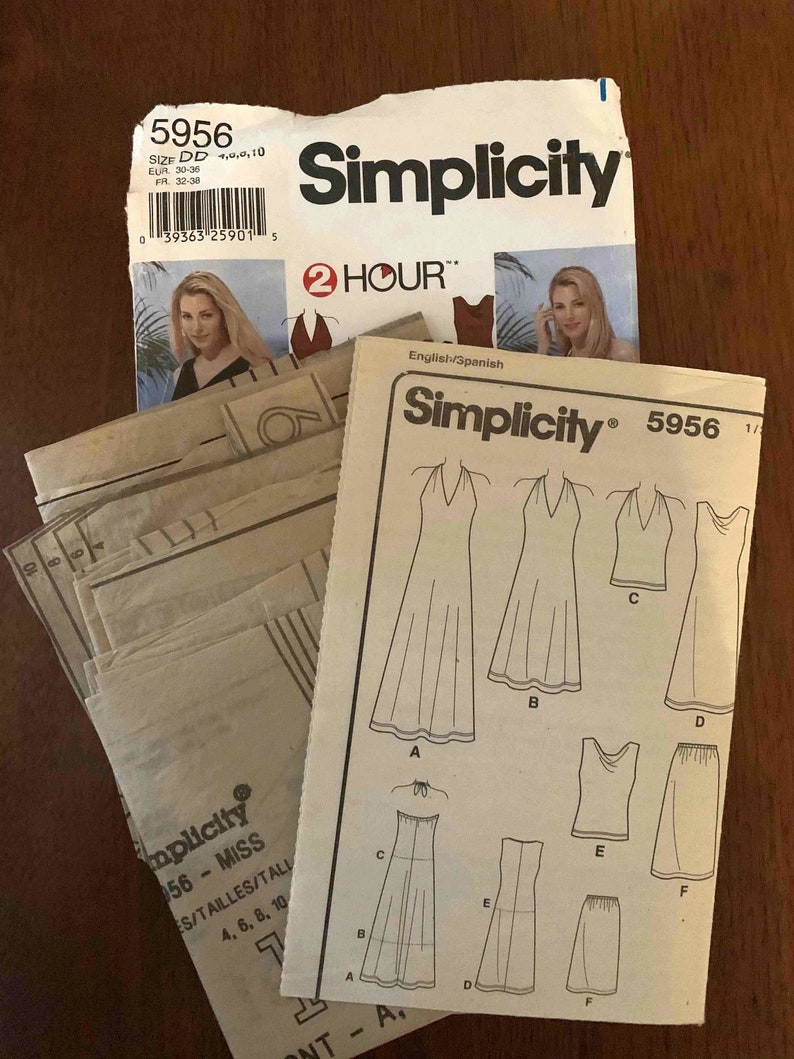 Simplicity 5956 VINTAGE Sewing Pattern Misses' Dress and - Etsy