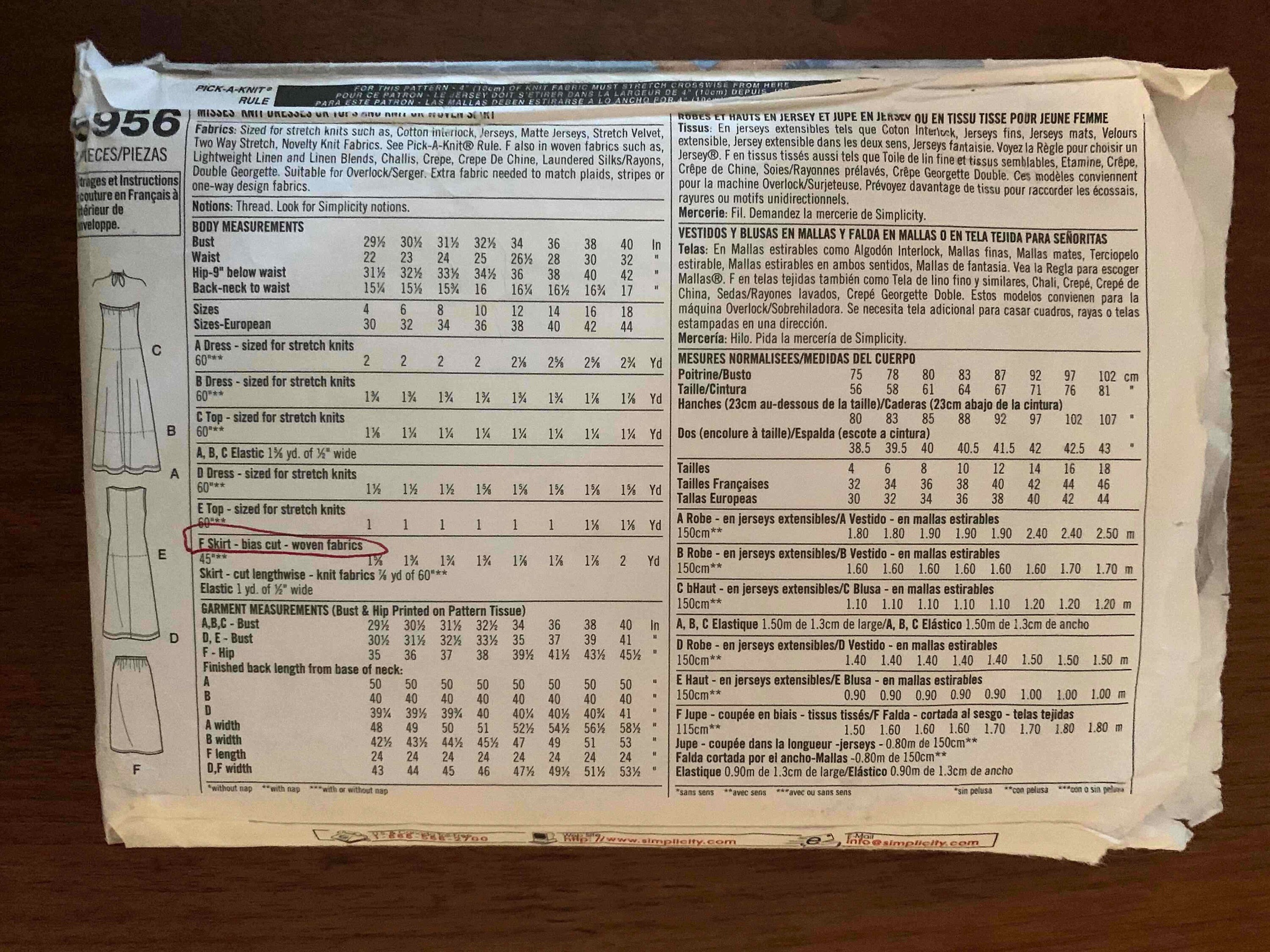 Simplicity 5956 VINTAGE Sewing Pattern Misses' Dress and Top Sizes 4-6 ...