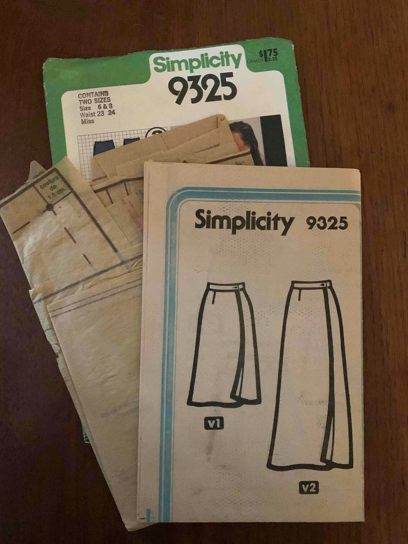 1979 Simplicity VINTAGE Sewing Pattern 9325 Skirt Womens Size - Etsy