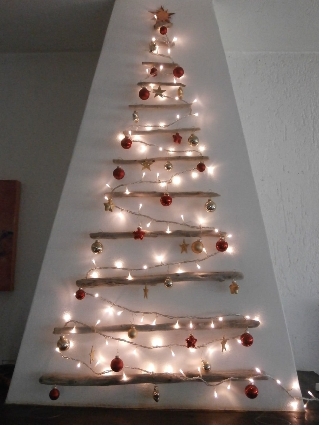XL Wand Weihnachtsbaum 1,96m gross Treibholz shabby chic Holz ...