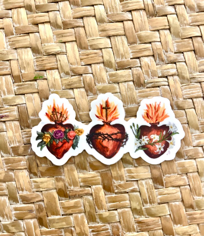 Three Hearts of the Holy Family Sticker - Etsy