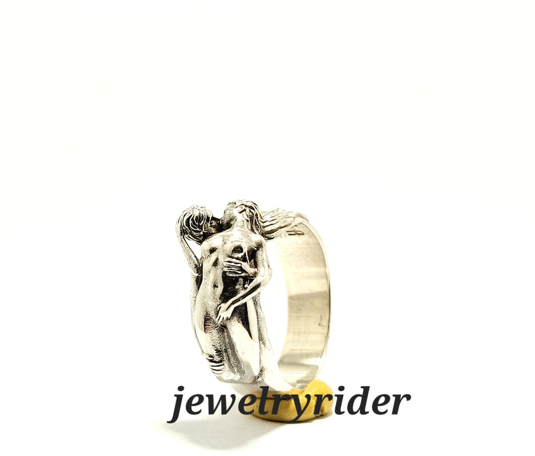 Romantic Nude Couple Foreplay Ring, Silver 925, Sexual Ring, Sex and ...