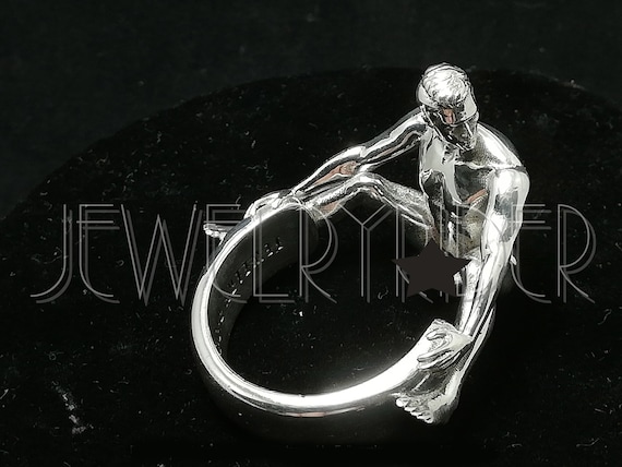 The Embraced Man Position Statement Ring. Kinky Jewellery - Etsy