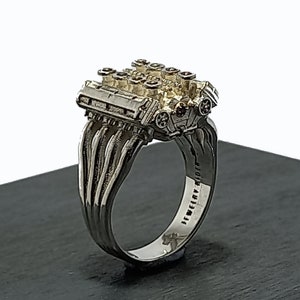 V8 Engine Ring, Mechanic Ring, LS2 Engine Ring, V8 Racing Ring, Unique ...