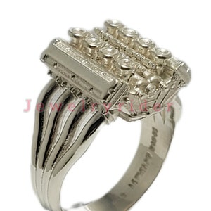 V8 Engine Ring, Mechanic Ring, LS2 Engine Ring, V8 Racing Ring, Unique ...