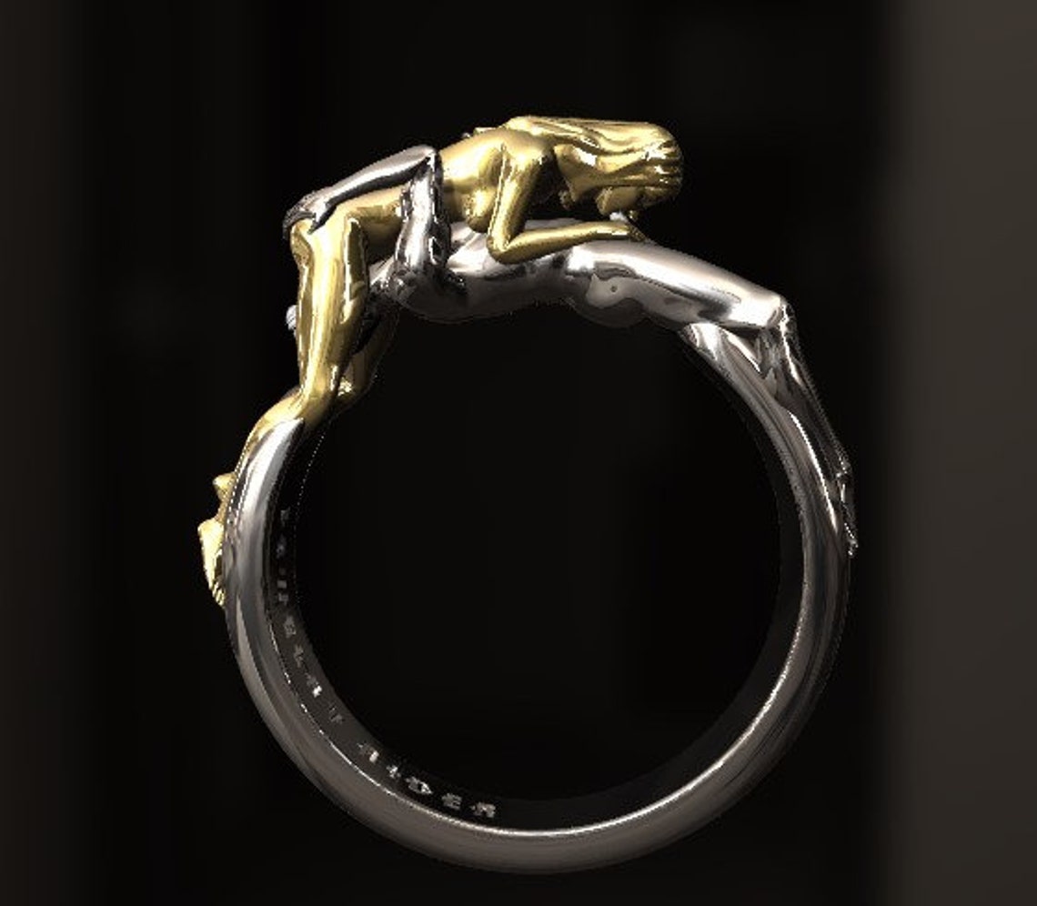 A Couple in 69 Style Position Statement Ring. Kinky Jewellery | Etsy
