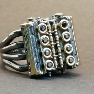 V8 Engine Ring, Mechanic Ring, LS2 Engine Ring, V8 Racing Ring, Unique ...