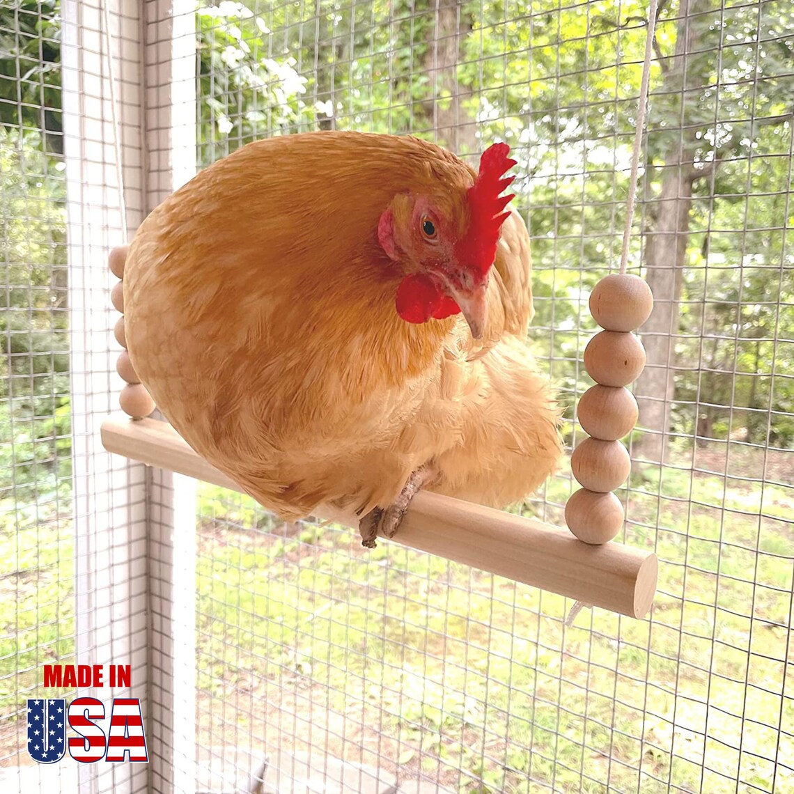 Backyard Barnyard Chicken (round Bar) Handmade in USA! Wood Perch ...