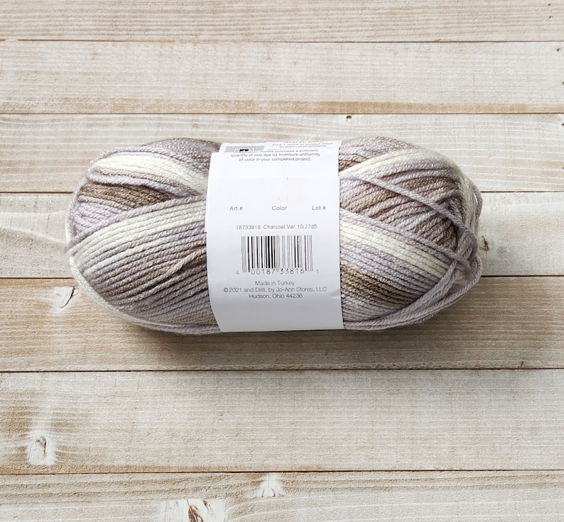 Big Twist Living Yarn in Charcoal Variegated, Anti-pilling Acrylic Yarn ...