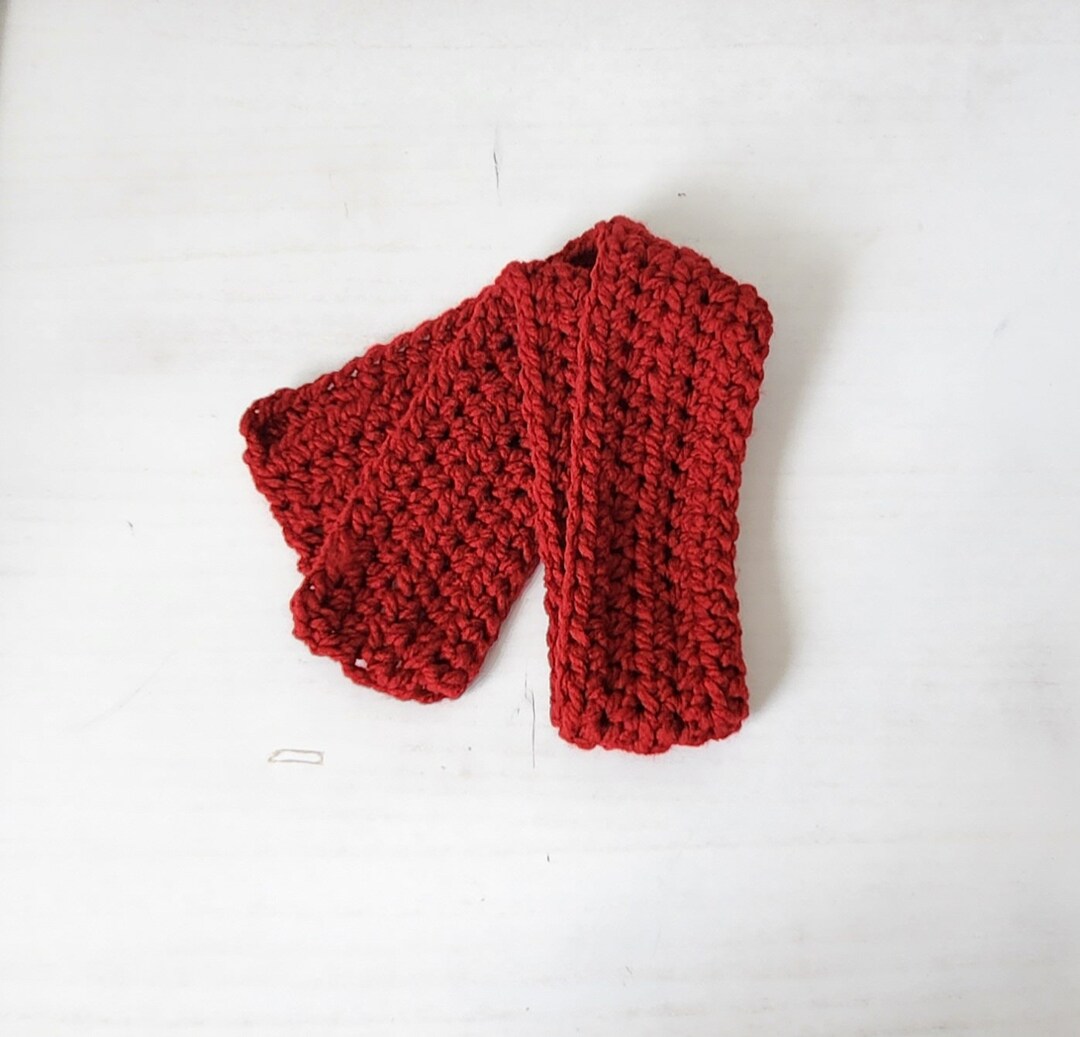 Red Winter Scarf for Toddler, Chunky Red Crochet Scarf, Red Scarf, Gift ...