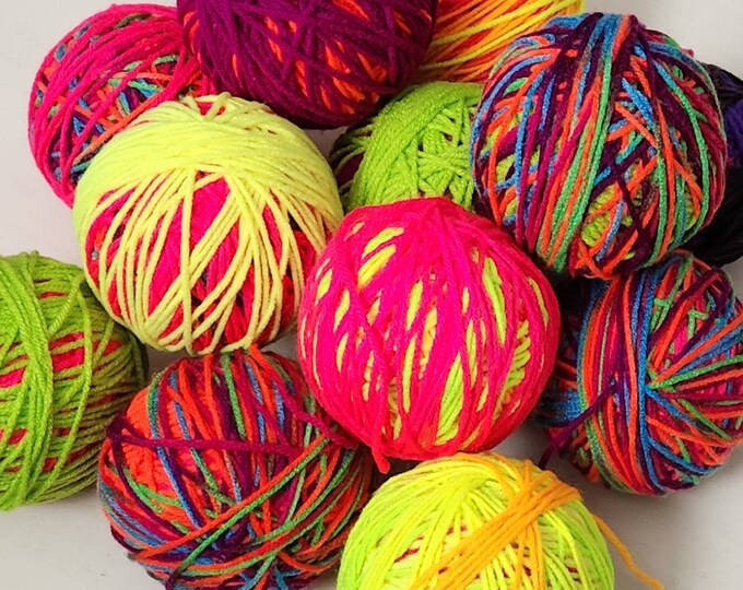 Scrap Yarn Balls, Mystery Magic Yarn Balls, Neon Yarn Colors, Medium ...