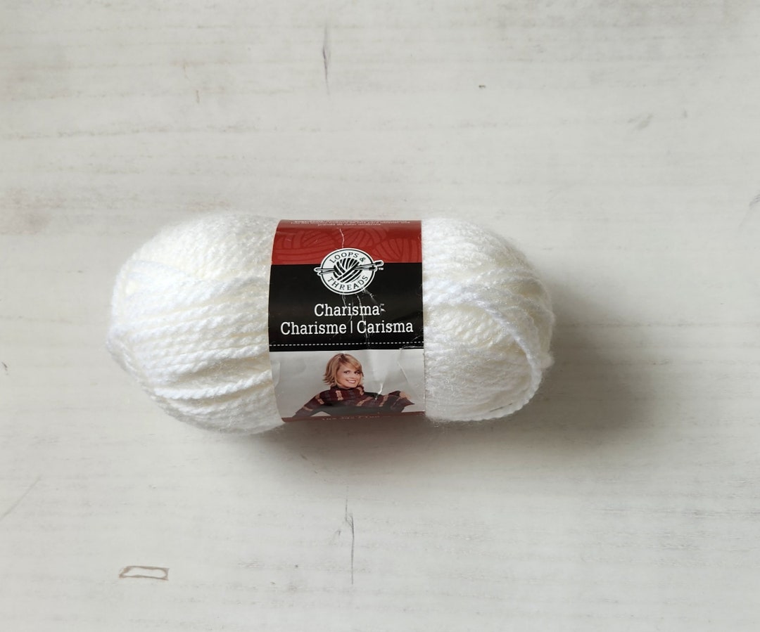 Loops & Threads Charisma Yarn in White, Bulky 5 Yarn, Crochet Yarn ...