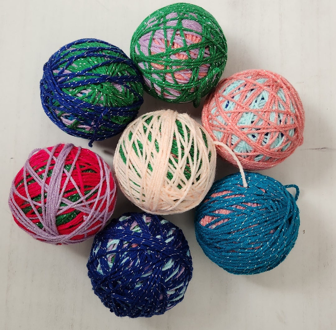 Set of 3 Scrap Yarn Balls, Sparkle Yarn Balls, Magic Yarn Ball, Medium ...