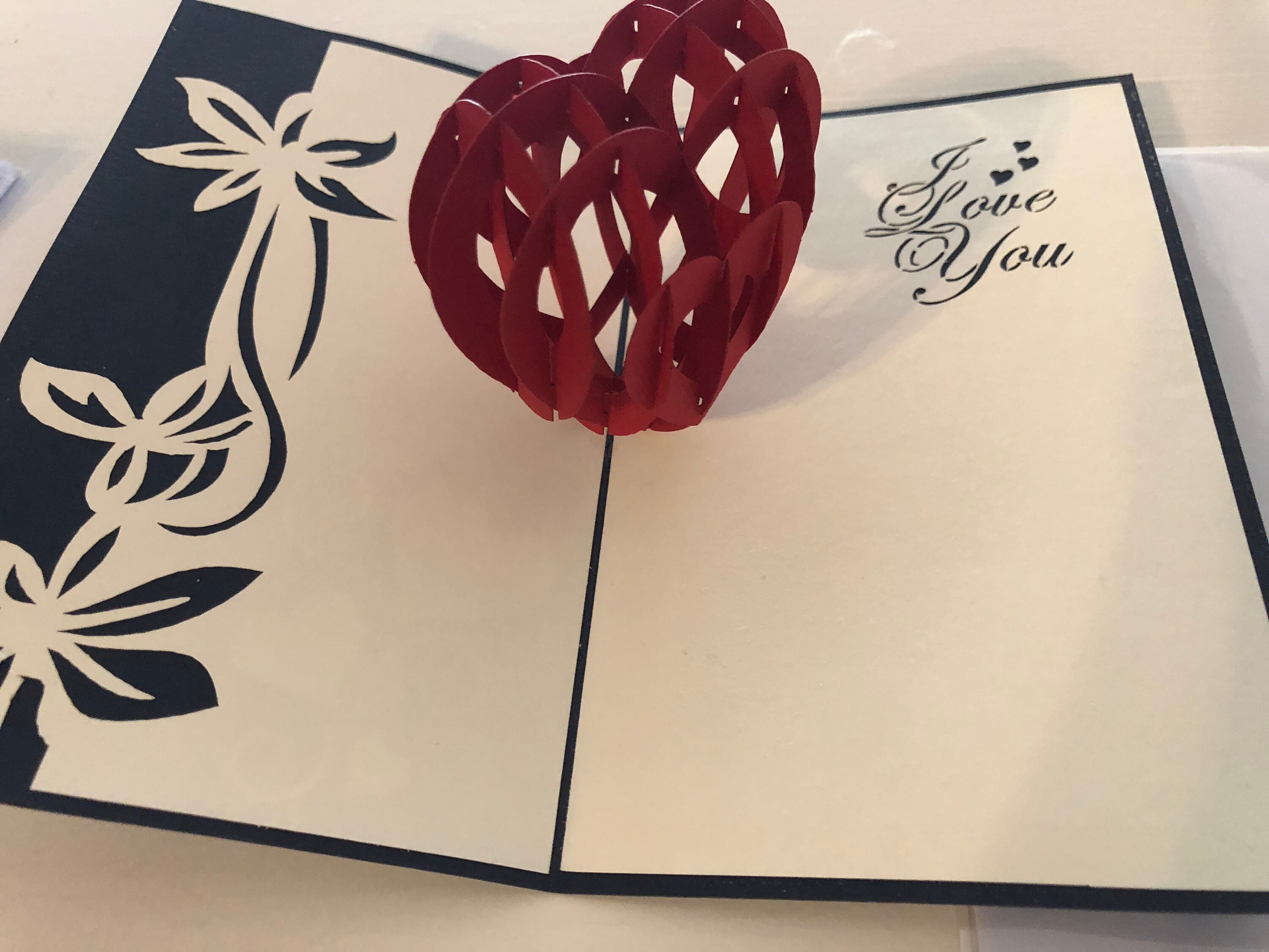 FREE SHIPPING Sympathy, Love 3D Pop-up Greetings Card, Valentine ...
