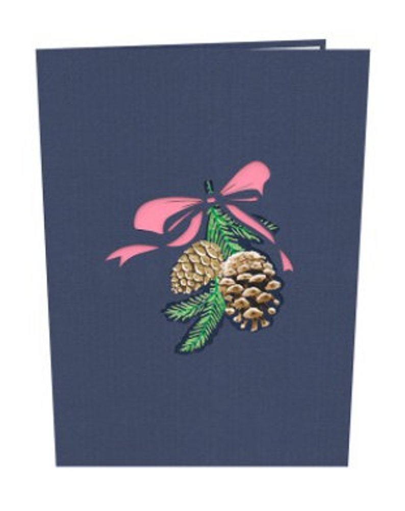 FREE SHIPPING Christmas Card, Pinecone 3D Pop-up Greetings Card ...