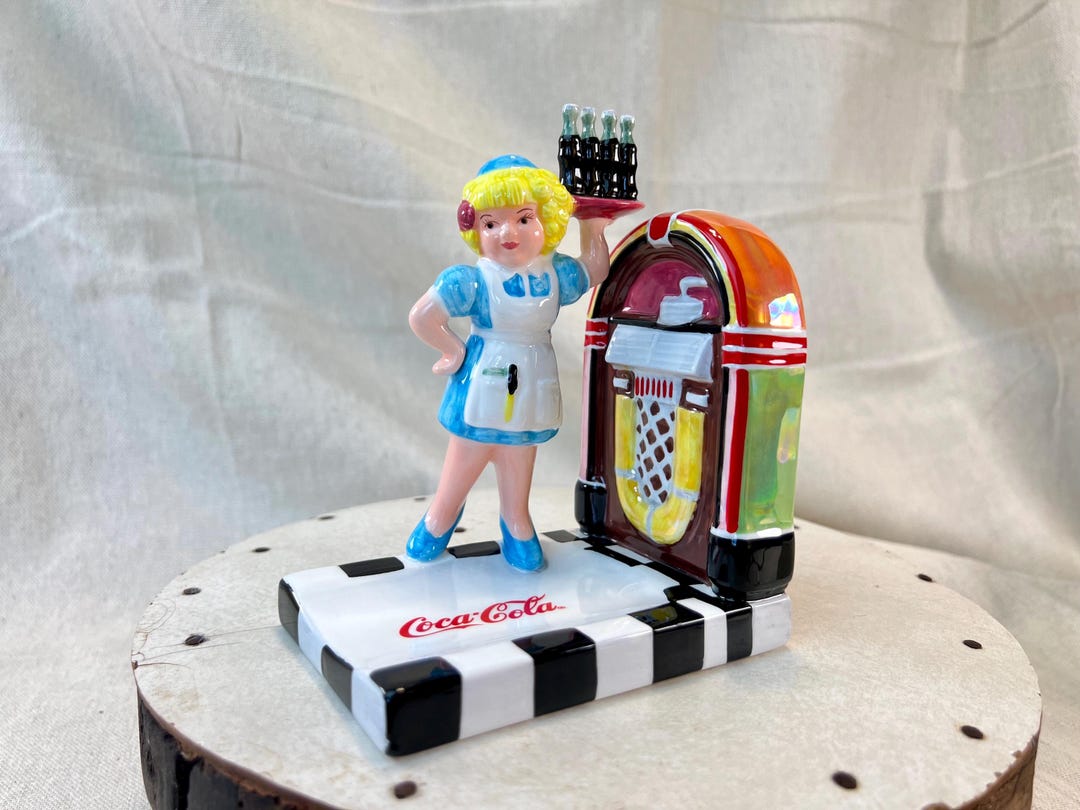 1999 Coca Cola Enesco Diner Waitress Jukebox Vintage Ceramic Spoon Rest ...