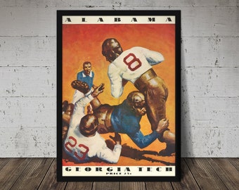 Vintage Alabama Football Poster - Etsy