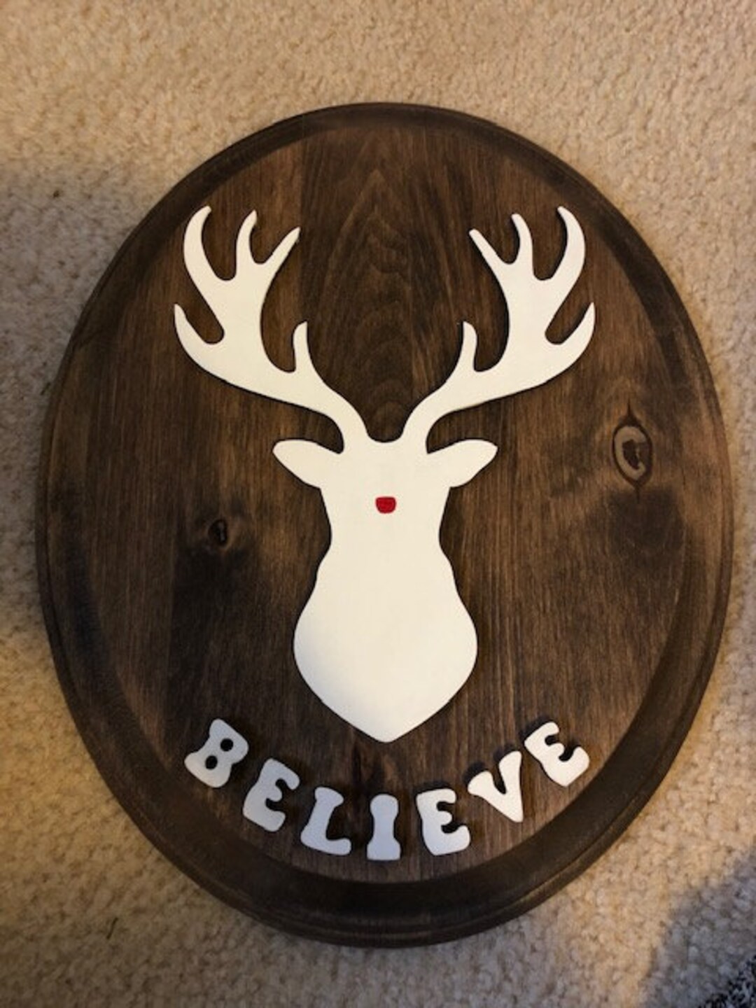 Believe Rudolph Sign/ Believe/ Signs/ Wood Sign/ Holiday Gifts/ Holiday ...