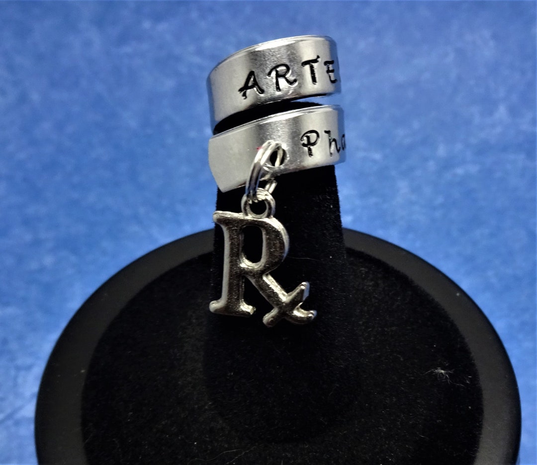 Pharmacist Stethoscope ID Ring***stethoscope Name Tag***hand Stamped ...