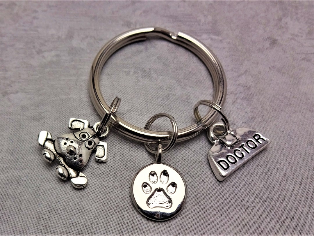 Doctor Bag Key Chain, Dog Paw Charm, Dog Charm, Veterinarian Gift ...