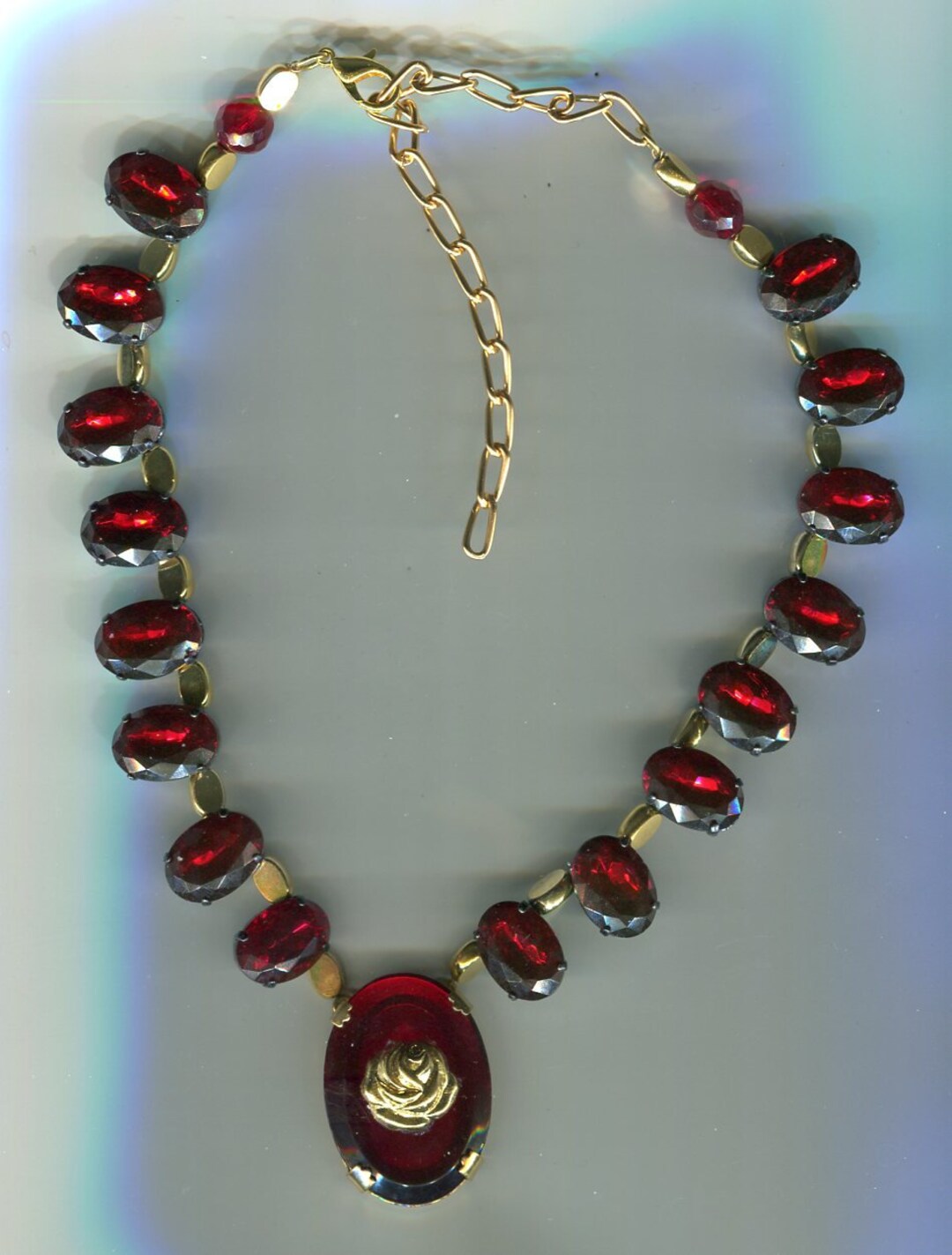 Medieval Renaissance Chain Gold Rose Ruby Size 31 - Etsy